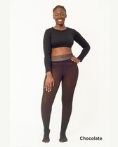 Fleece Lined Tights For All Skin Tones - Sheer Illusion Thermal Fleece ...